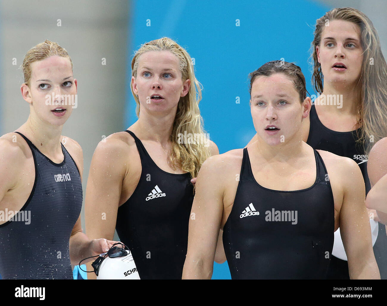 Daniela Schreiber, (L-R) Britta Steffen, Silke Lippok and Lisa Vitting ...