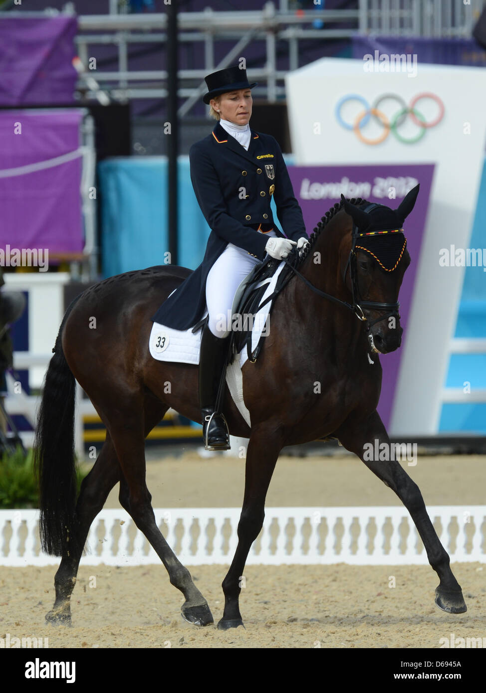 German eventing rider Ingrid Klimke performs with her horse Butts ...
