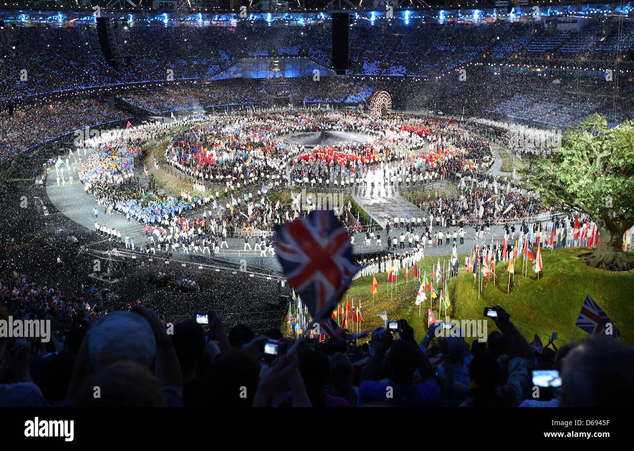 Generiell view in the Olympic stadium during the Opening Ceremony of ...