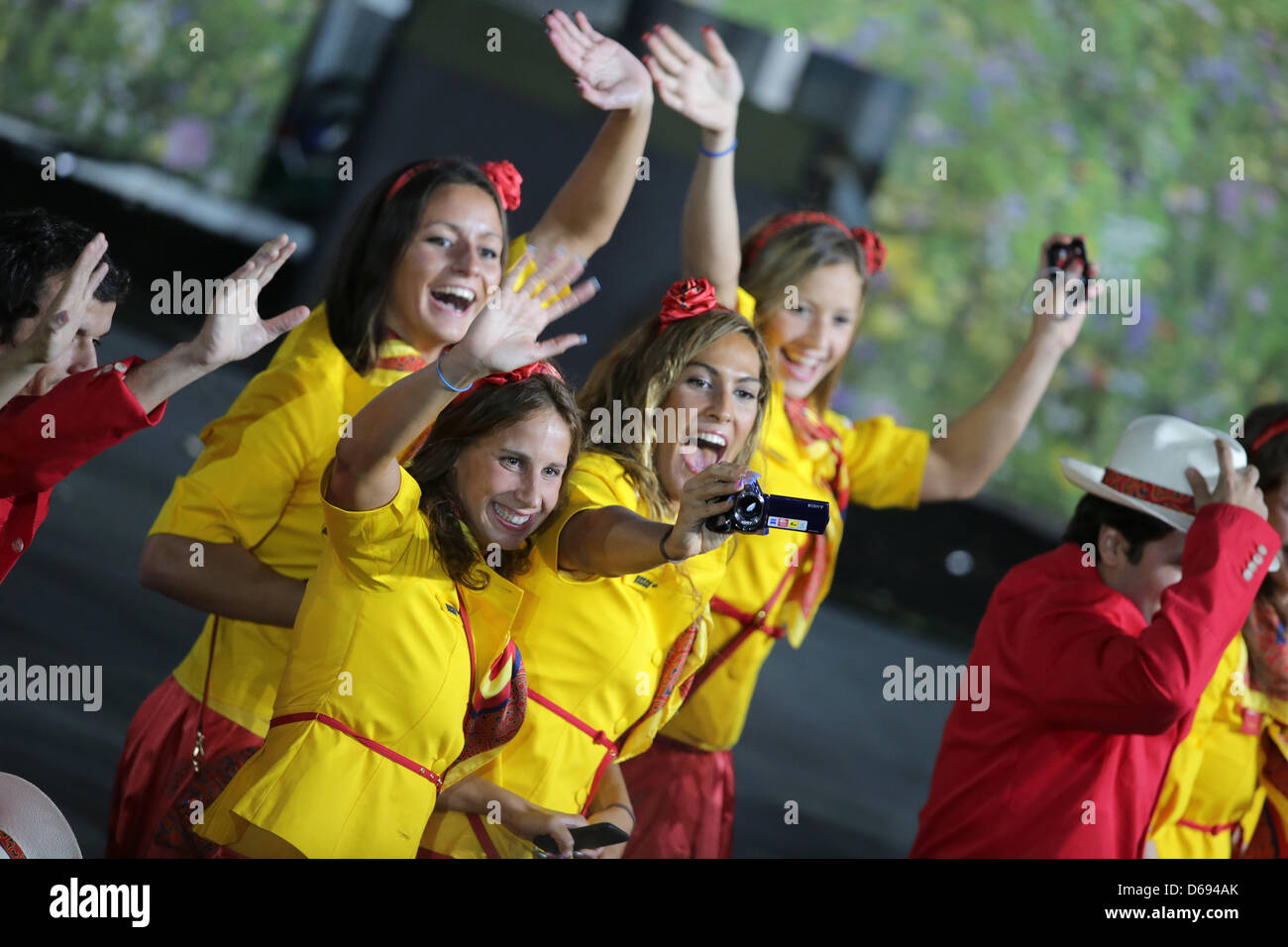 Members of the Spanish olympic team during the Opening Ceremony of the ...