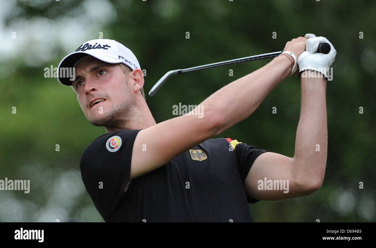 German golfer Benedict Staben hits the ball during a match play of the ...
