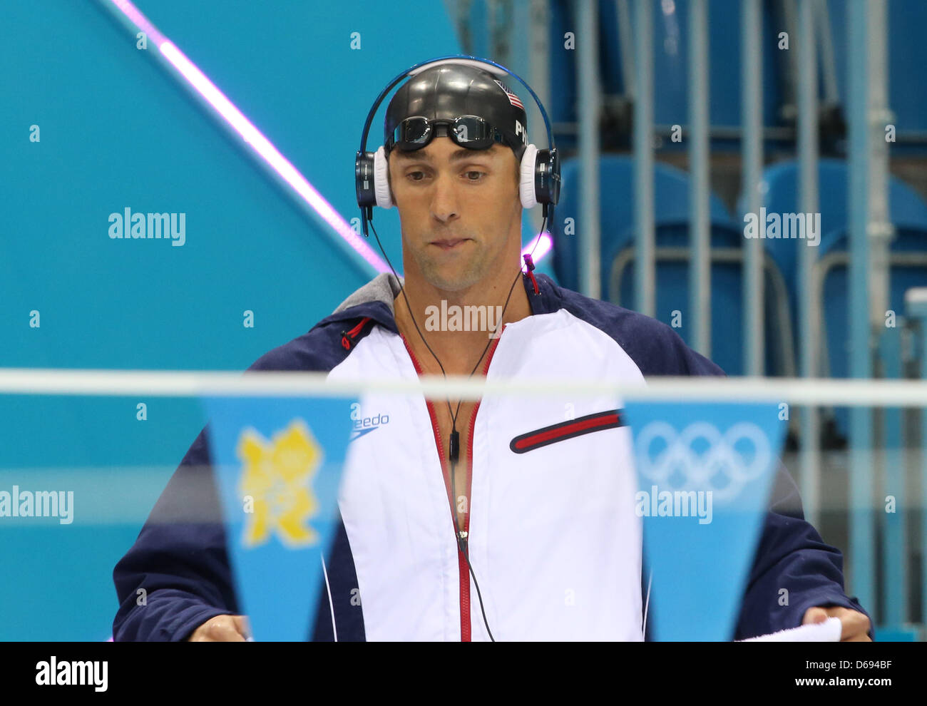 Michael Phelps of the United States of America (USA) prepare for the ...