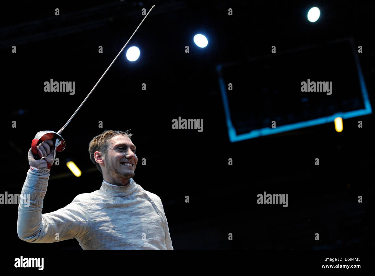 Max Hartung of Germany reats during his competition with Italy's ...