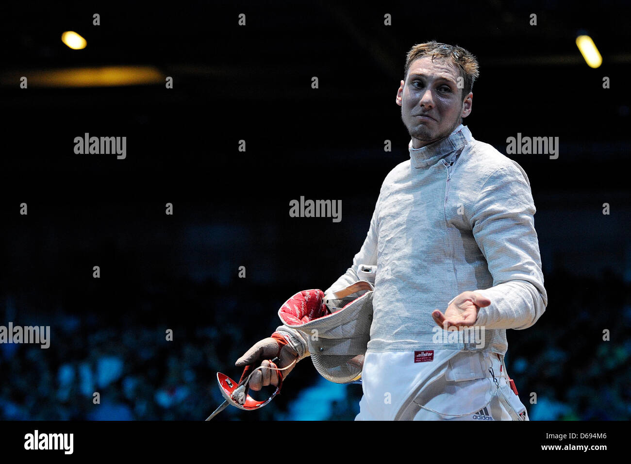 Max Hartung of Germany reats during his competition with Italy's ...