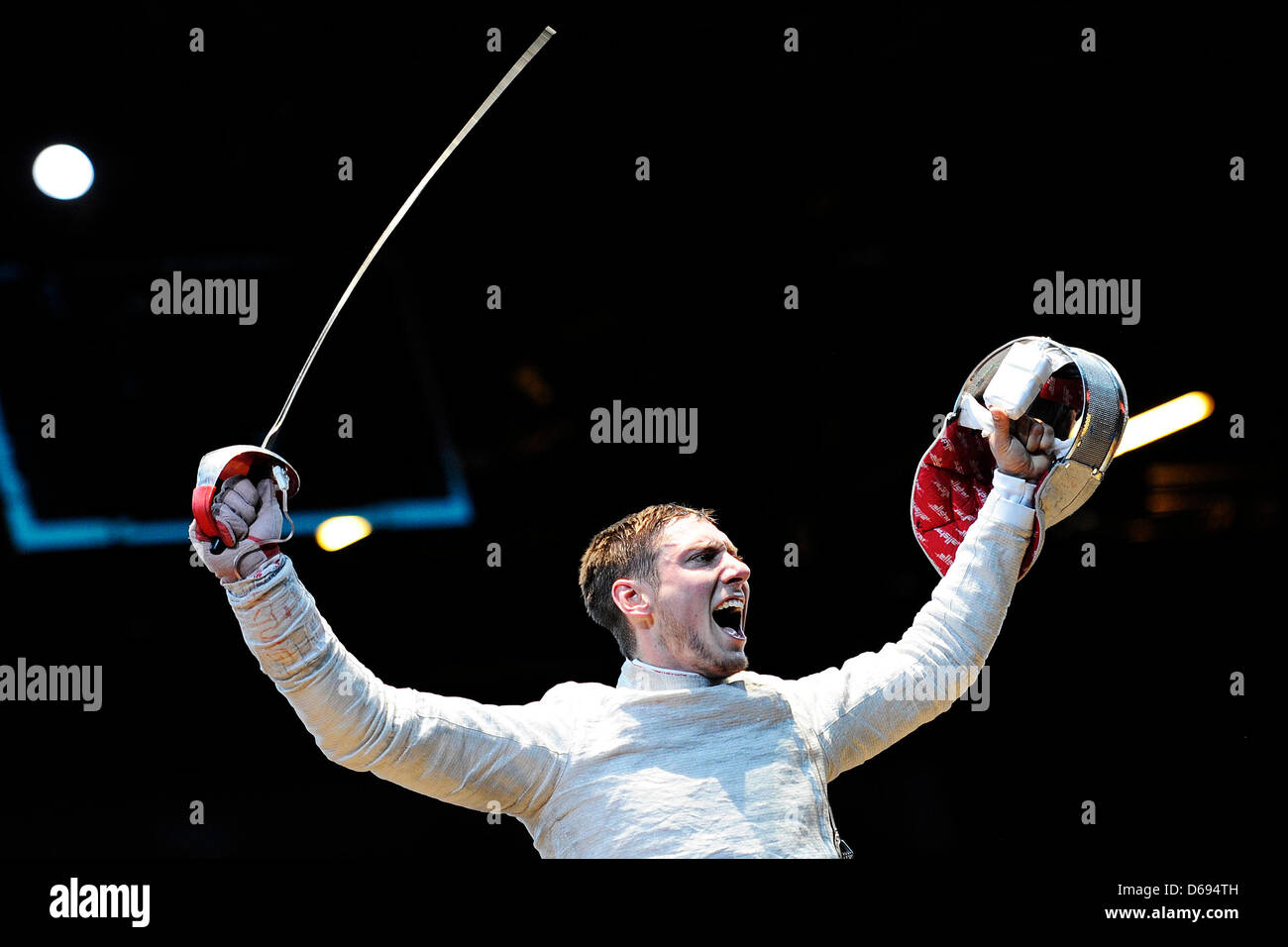 Germany's Max Hartung celebrates during his round of 16 competition at ...