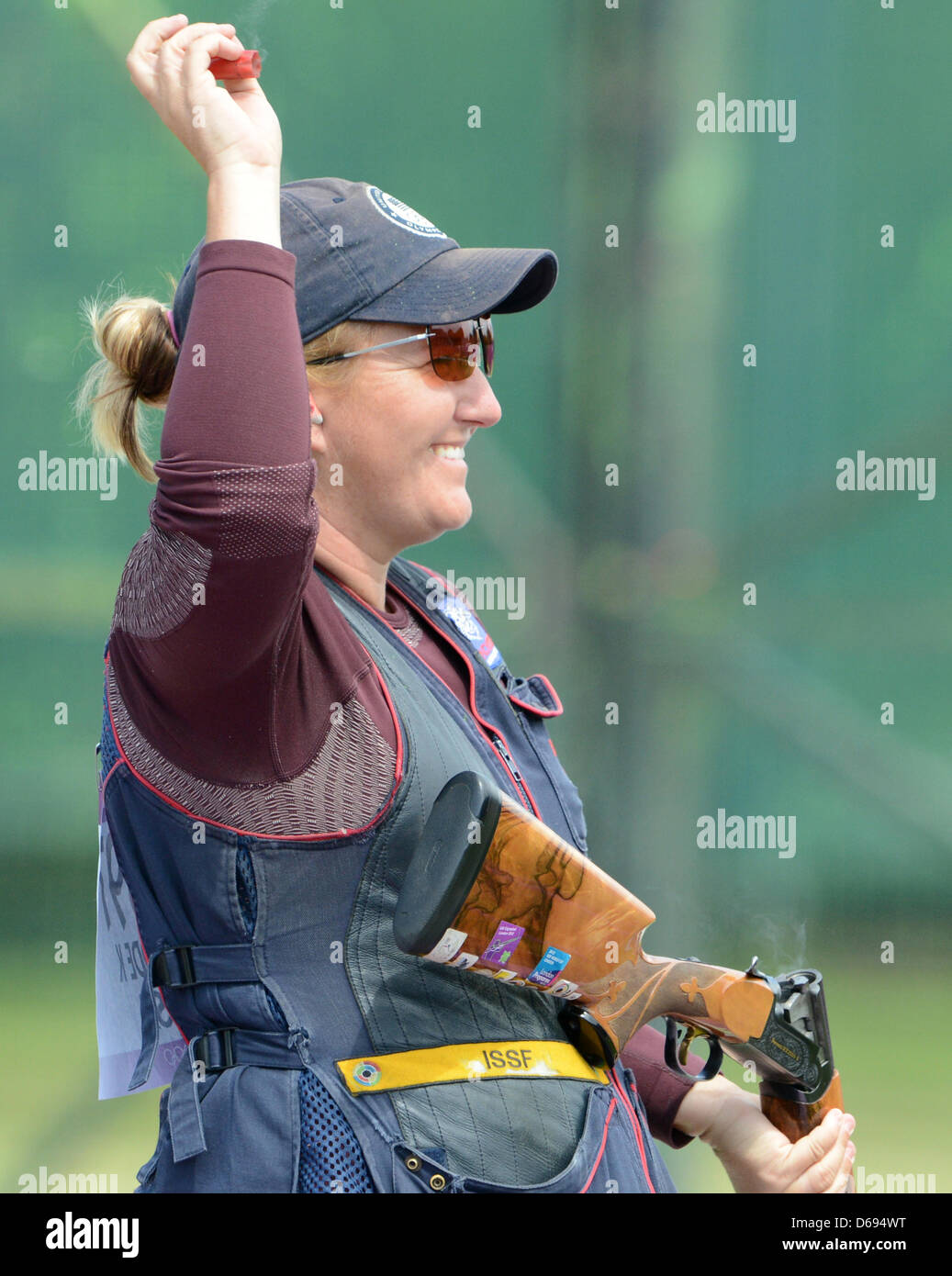 Kimberly Rhode of USA celebrates during the Women's Skeet Shooting at ...