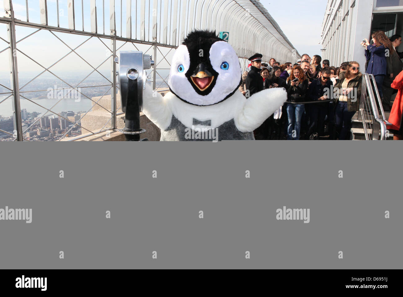 Erik the Penguin from 'Happy Feet Two' attends a promotional event at ...