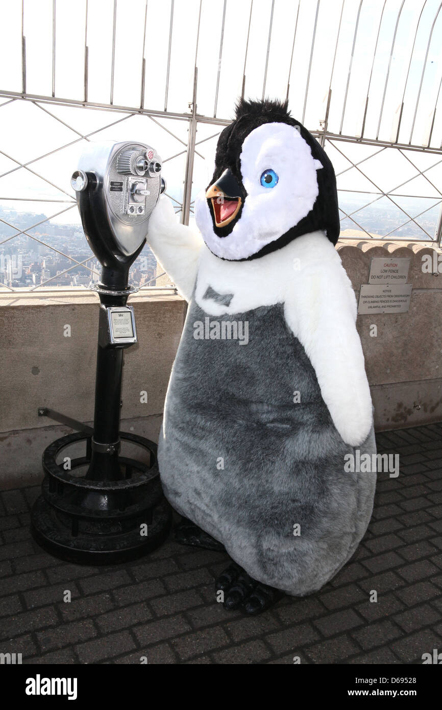 Erik the Penguin from 'Happy Feet Two' attends a promotional event at ...