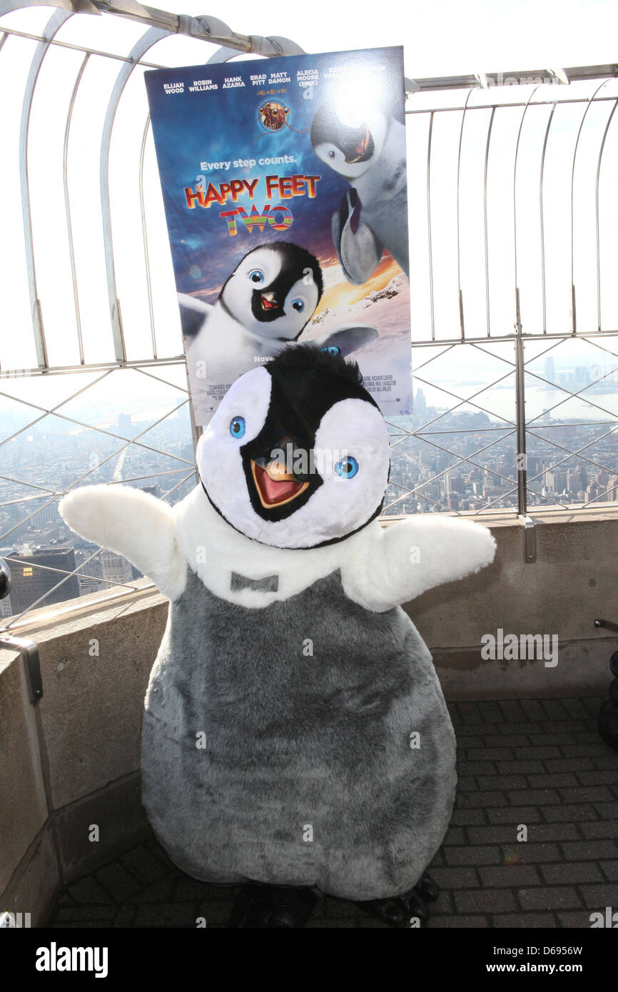 Erik the Penguin from 'Happy Feet Two' attends a promotional event at ...