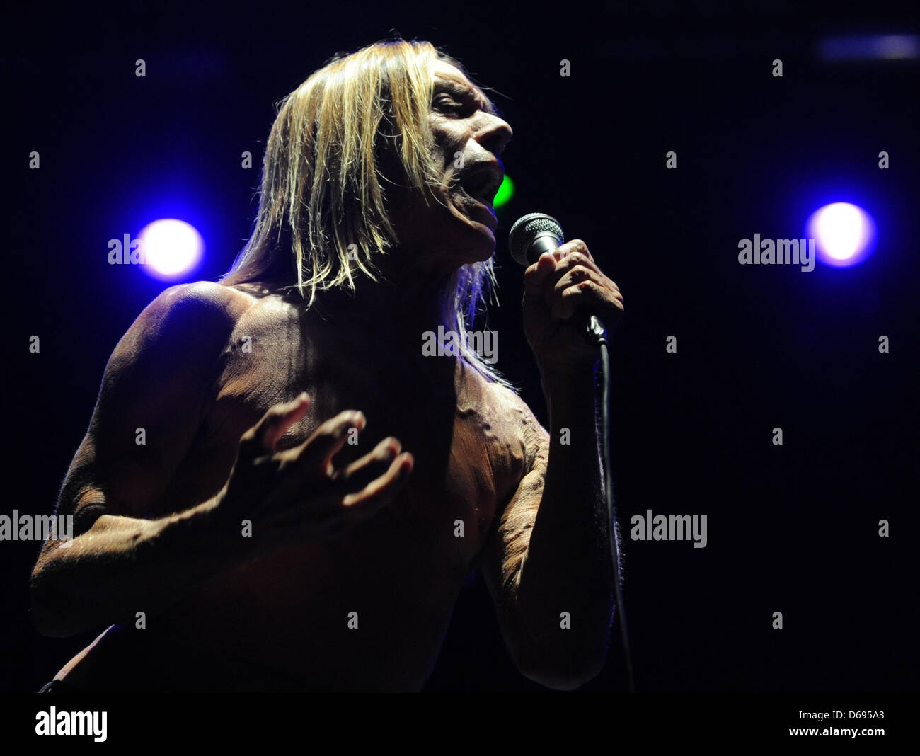 US singer Iggy Pop performs on stage with the band The Stooges at the ...