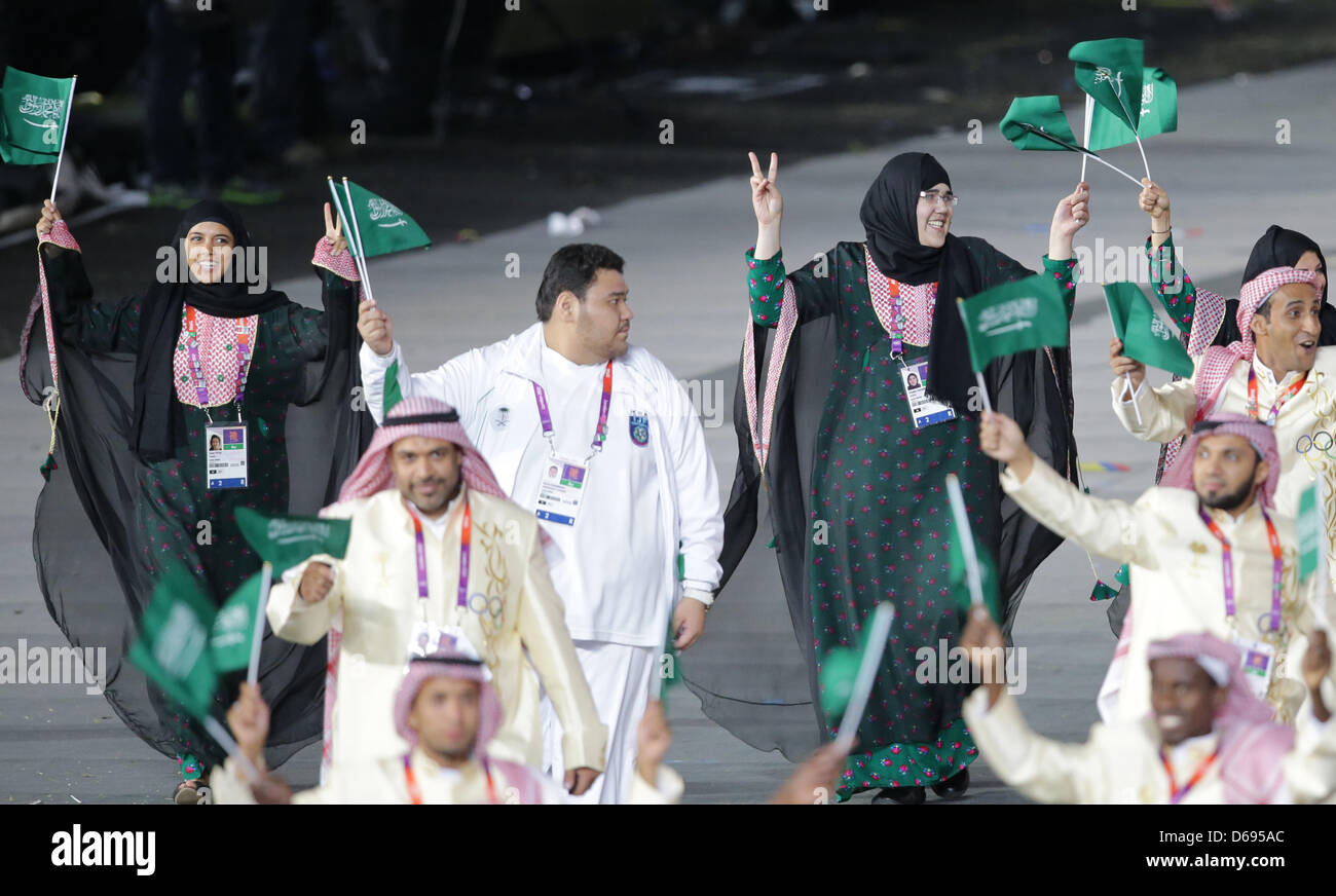 Wodjan Ali Seraj Abdulrahim Shaherkani (back R) and Sarah Attar (back L ...