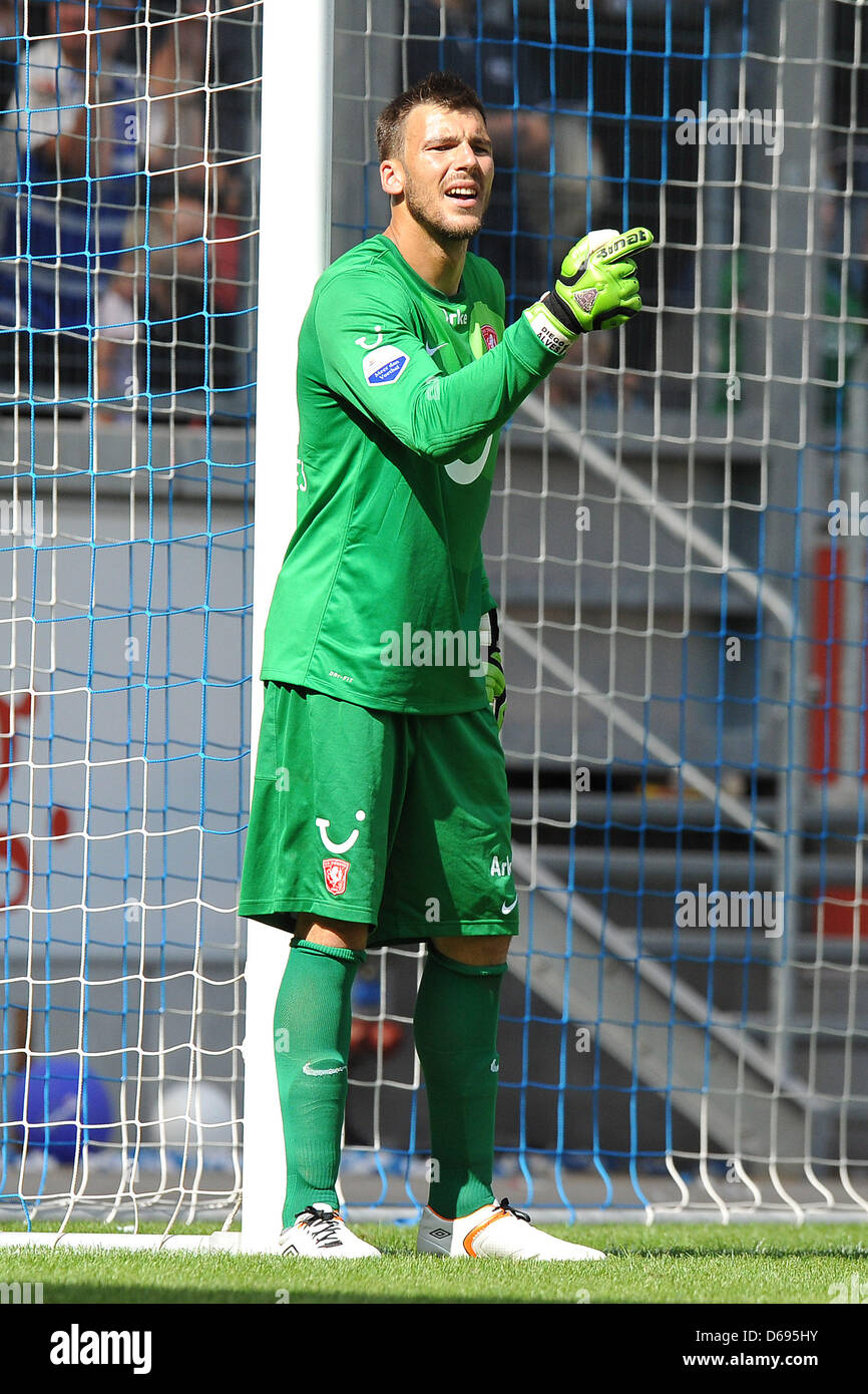 Twente's goalkeeper Daniel Fernandes gestures during the test match ...