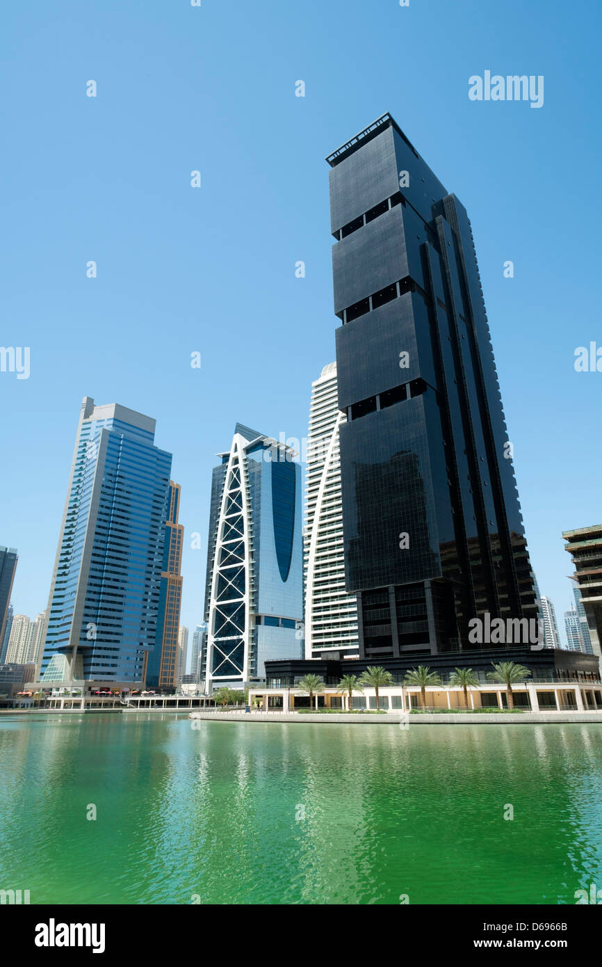 View of modern high-rise apartment towers at Jumeirah Lakes Towers (JLT ...