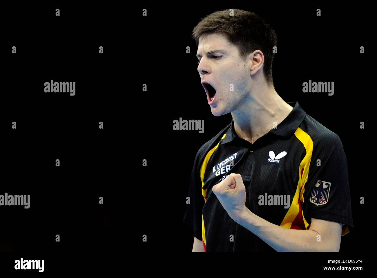Germany's Dimitrij Ovtcharov celebrates during his match against ...