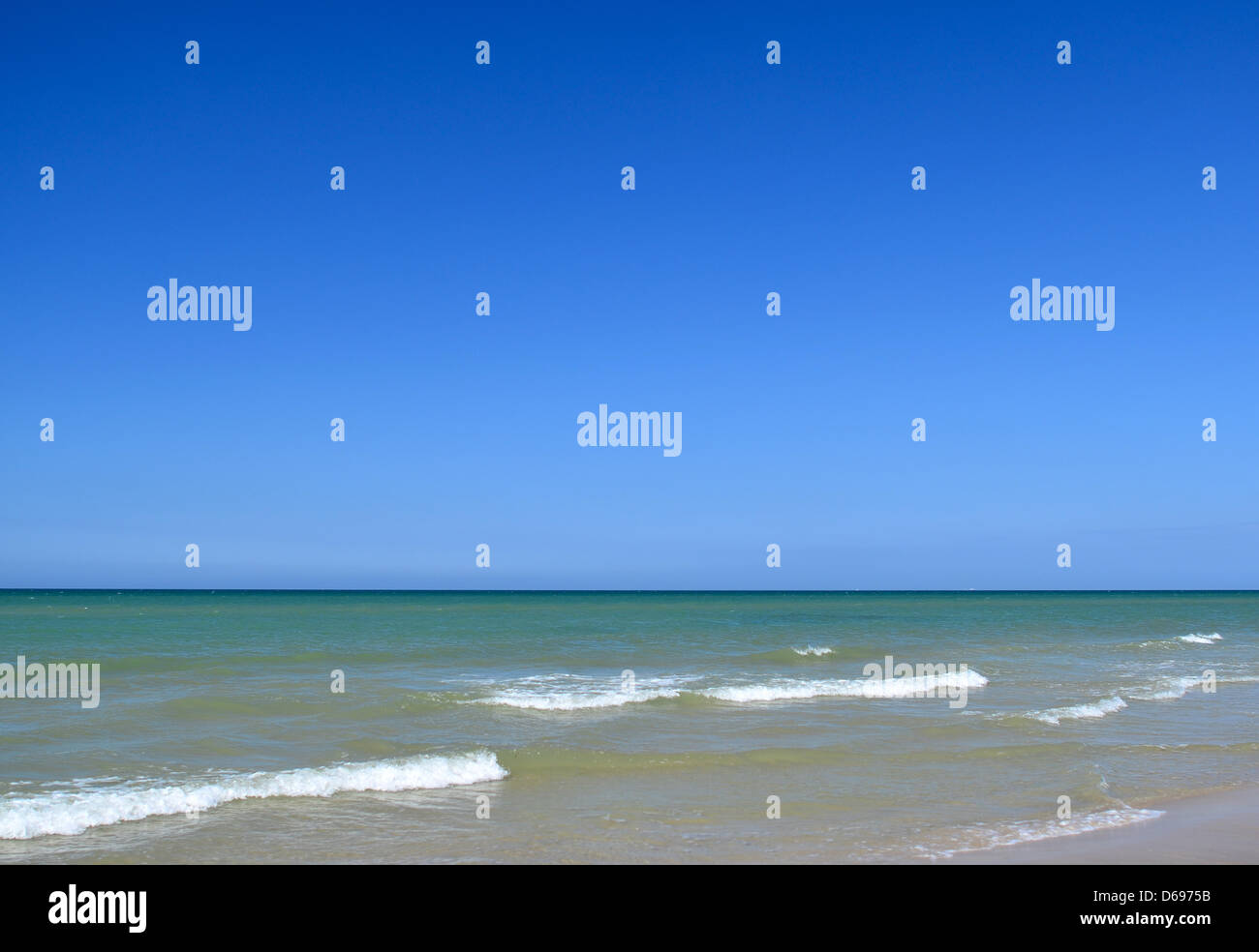 View of the North Sea and a beach at Denmark's west coast near ...