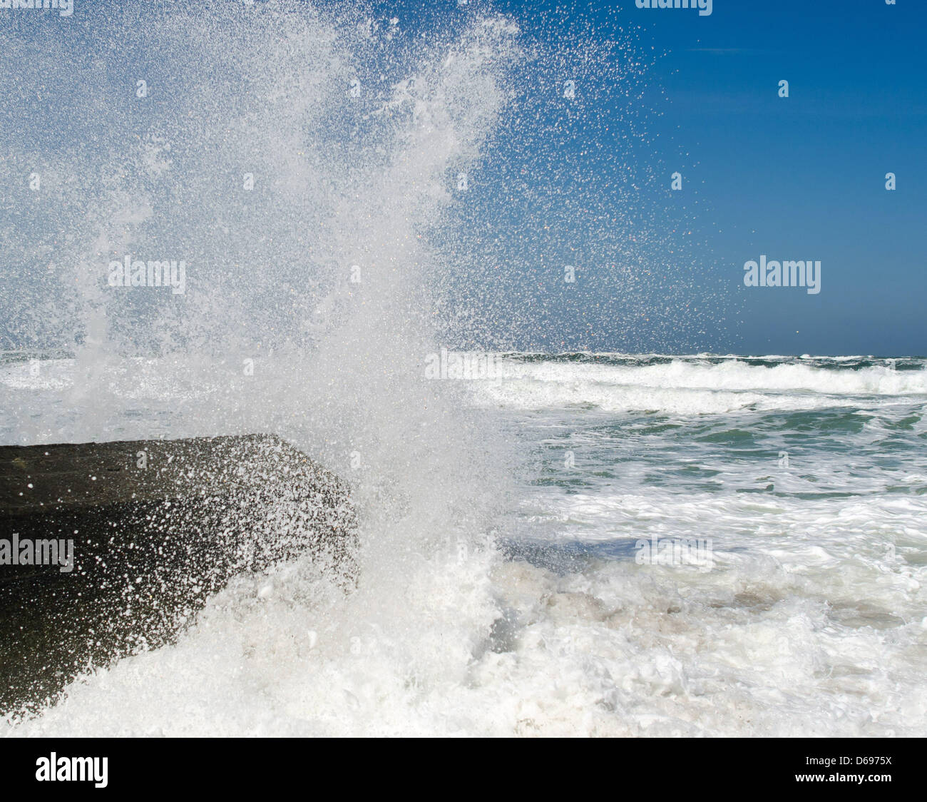 View of Denmark's west coast and the North Sea near Agger, Denmark, 27 ...