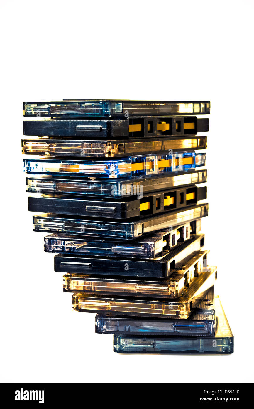 Cassette pile COLOR PROCESSED POP Stock Photo - Alamy