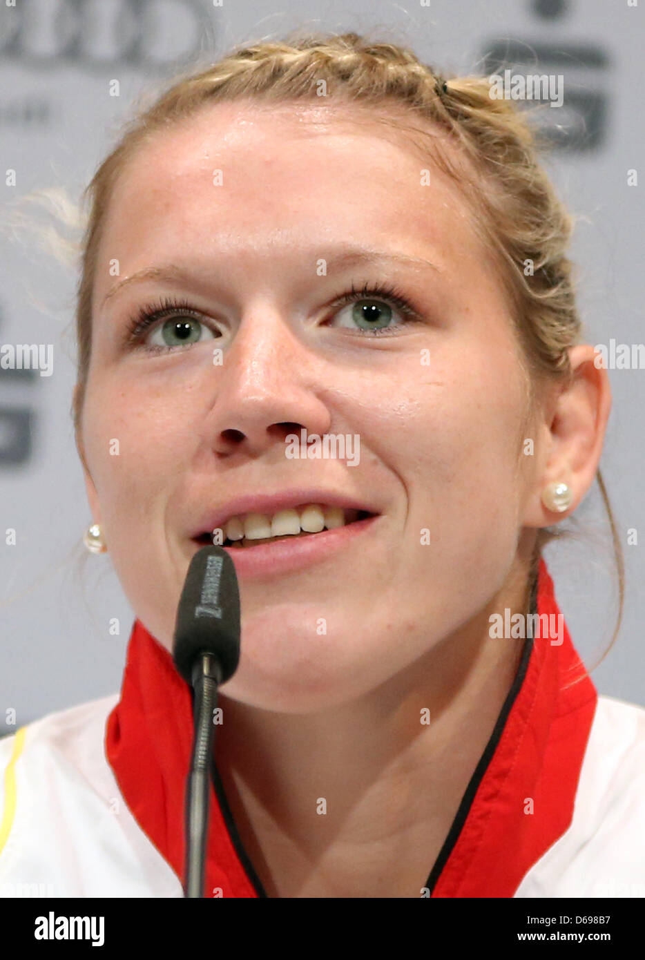 Germany's judoka and silver medal winner Kerstin Thiele is pictured ...
