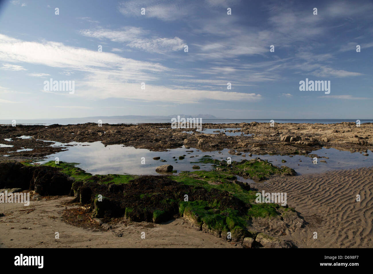 A view of the Isle of Arran from Maidens Beach Stock Photo - Alamy