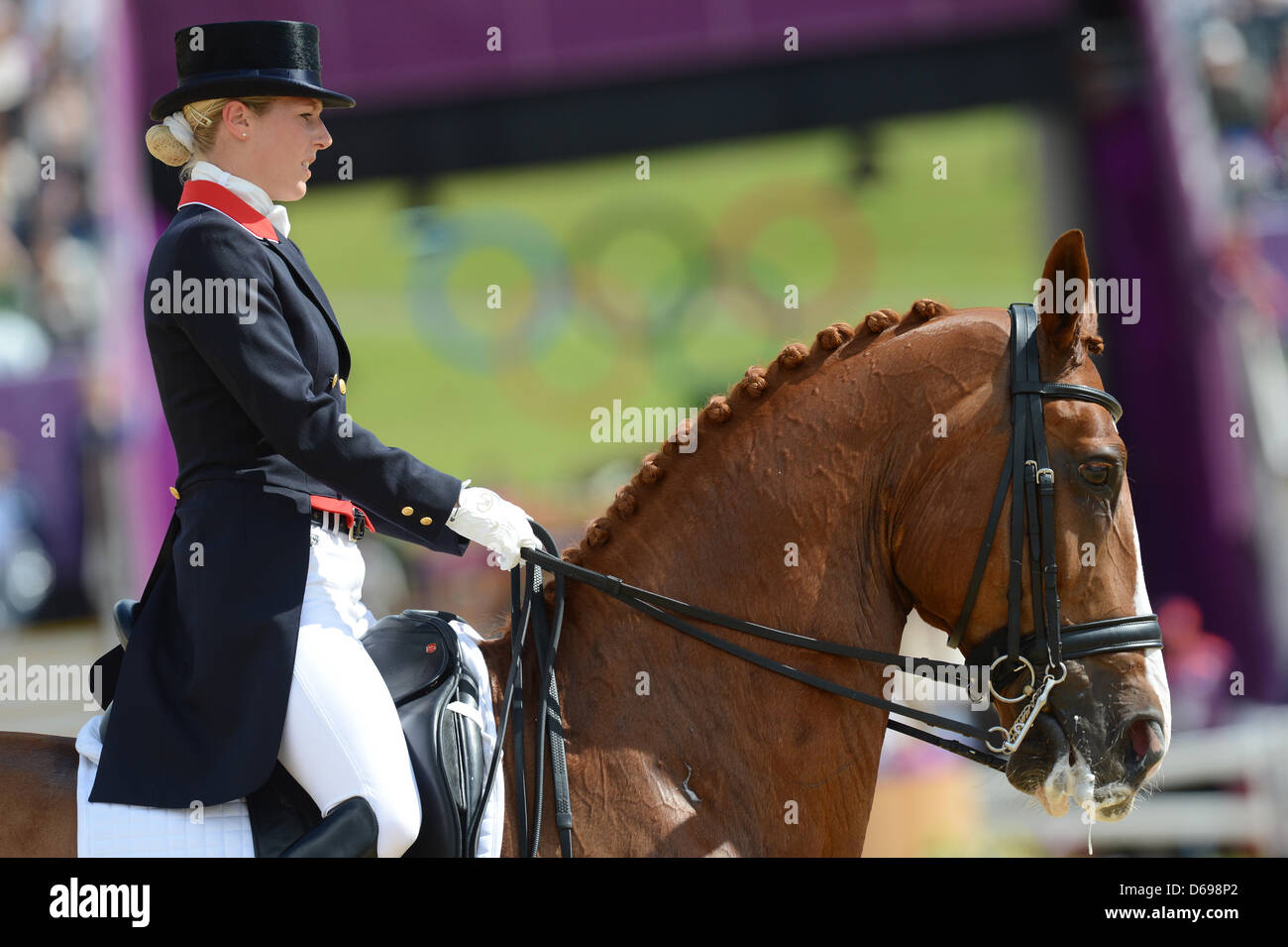 British dressage rider Laura Bechtolsheimer performs with her horse ...