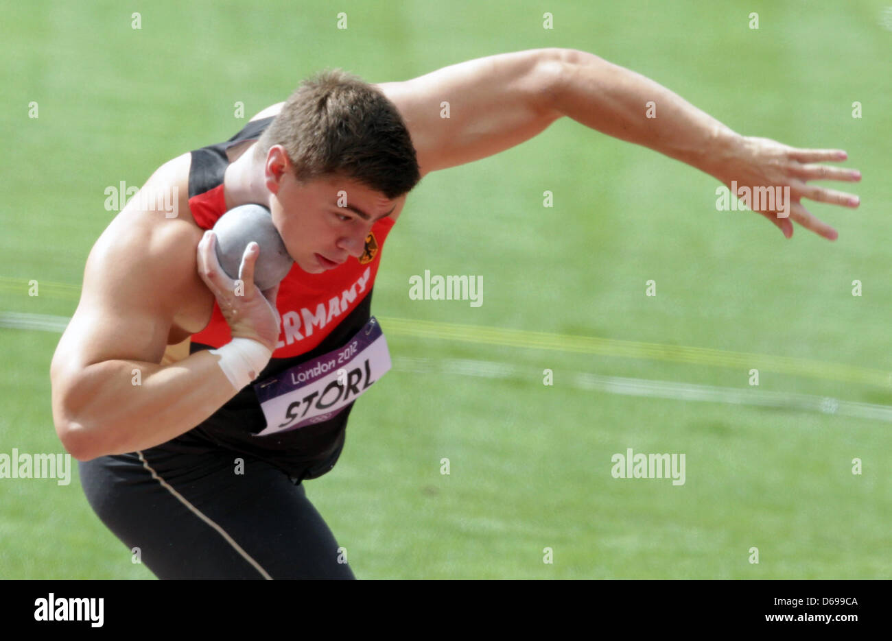 Germany's David Storl competes in the men's Shot Put Qualification ...