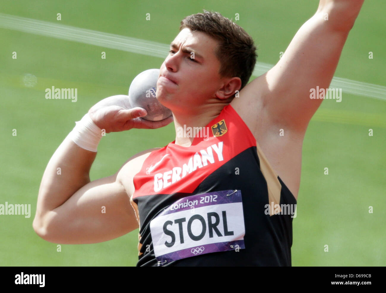 Germany's David Storl competes in the men's Shot Put Qualification ...