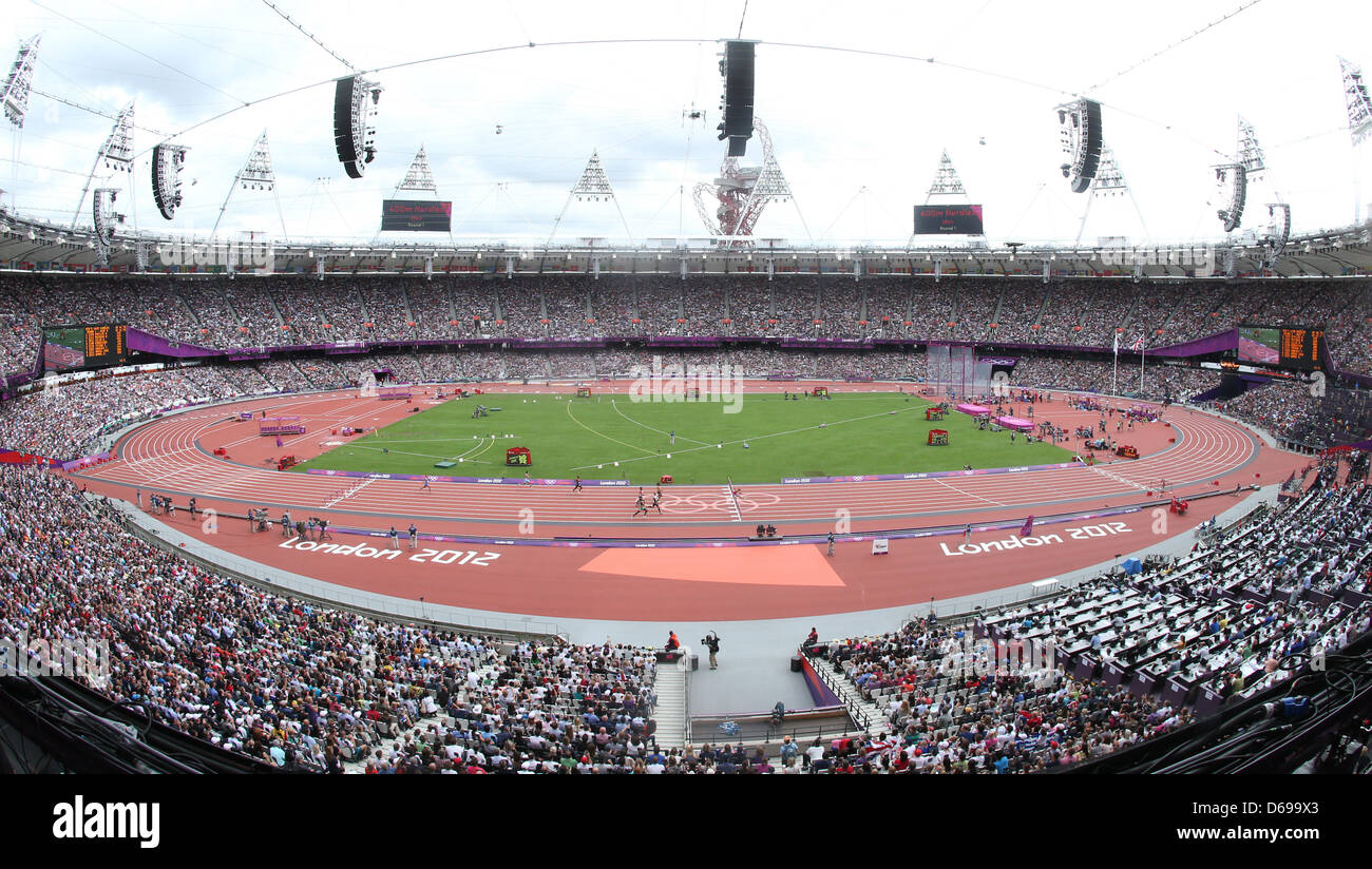A general view of the Olympic stadium during the London 2012 Olympic Games Athletics, Track and ...