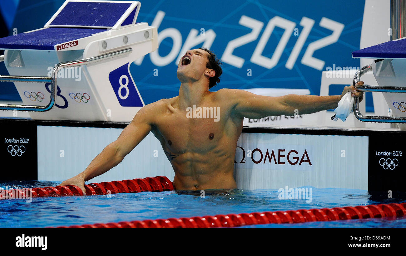Men's 50 Meters Freestyle Final winner Florent Manaudou celebrates ...