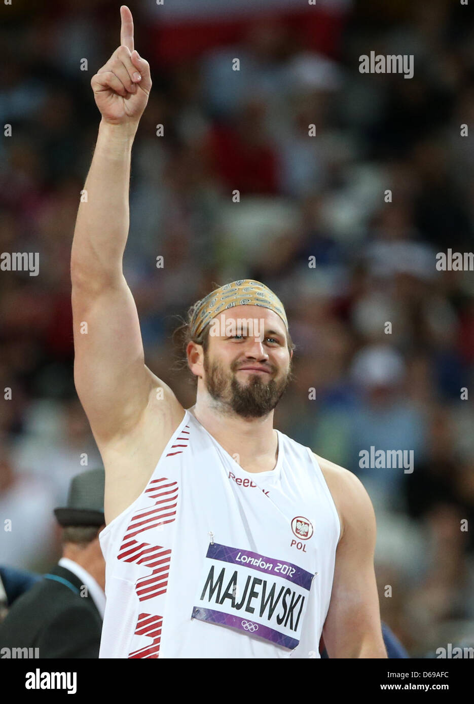 Tomasz Majewski of Poland celebrates after winning the gold medal in ...