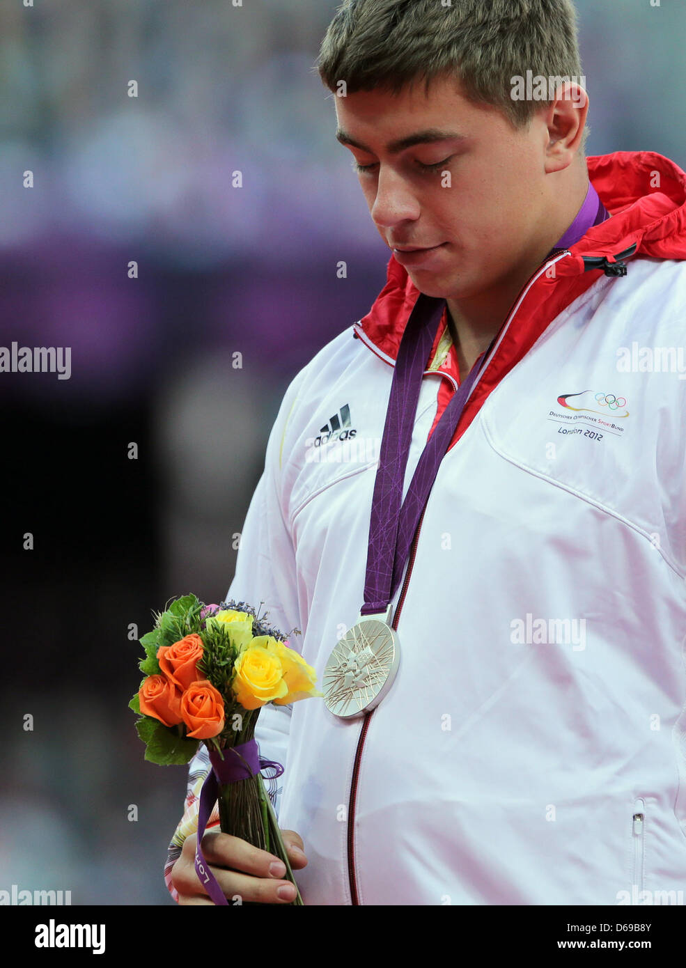 Germany's David Storl is pictured during the medal ceremony of the Men ...