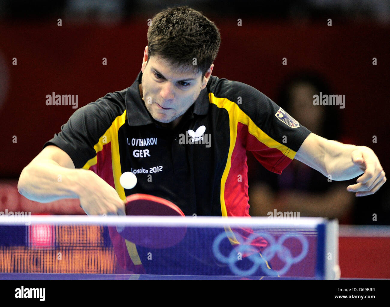 Germany's Dimitri Ovtcharov in action against Austria's Gardos during ...