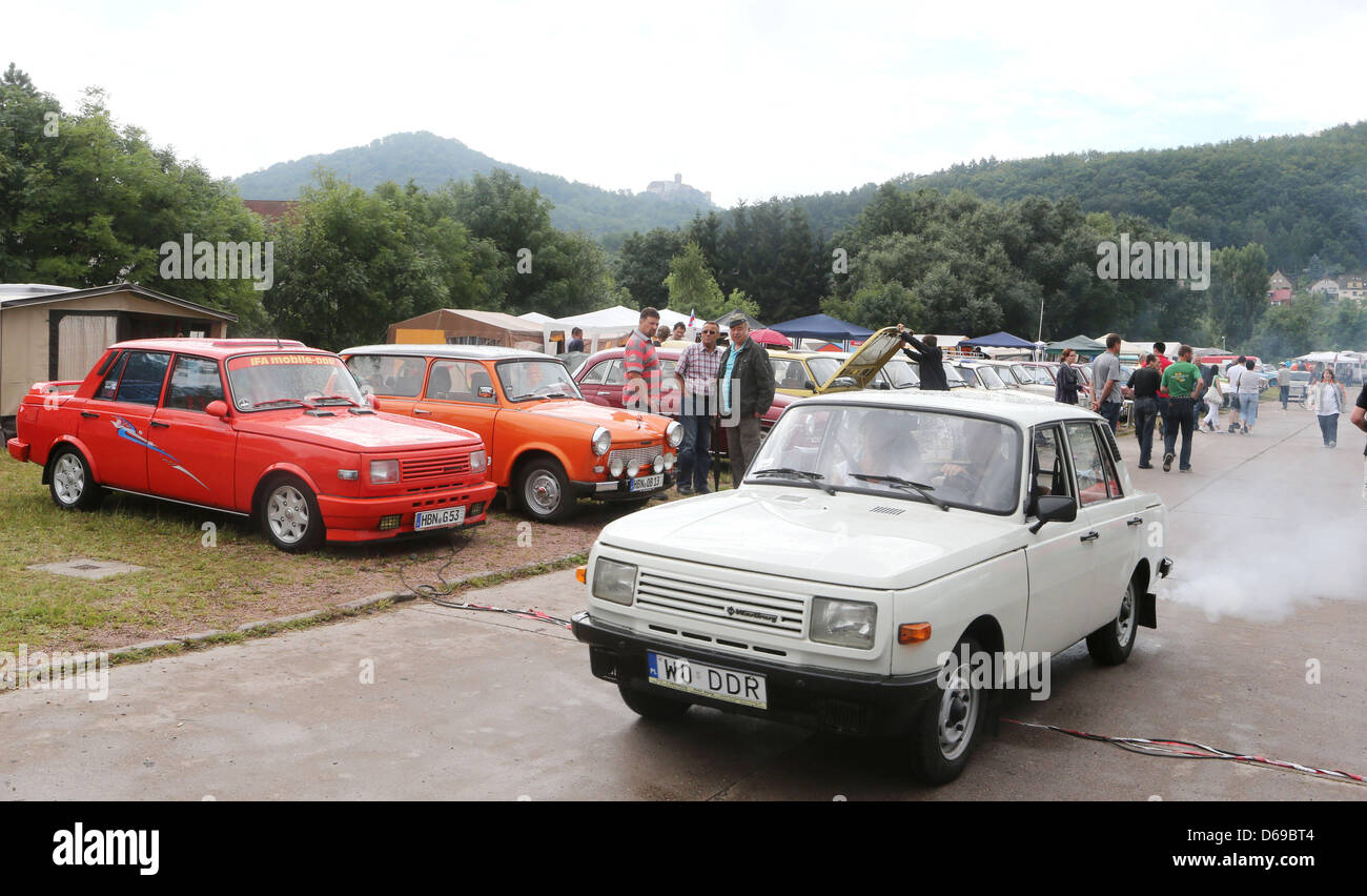 Wartburg cars, manufactured in the GDR, are presented at the ...