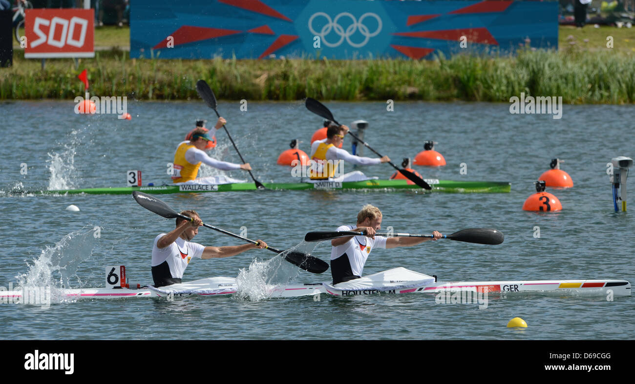 Martin Hollstein und Andreas Ihle (R) of Germany compete in the Men's ...
