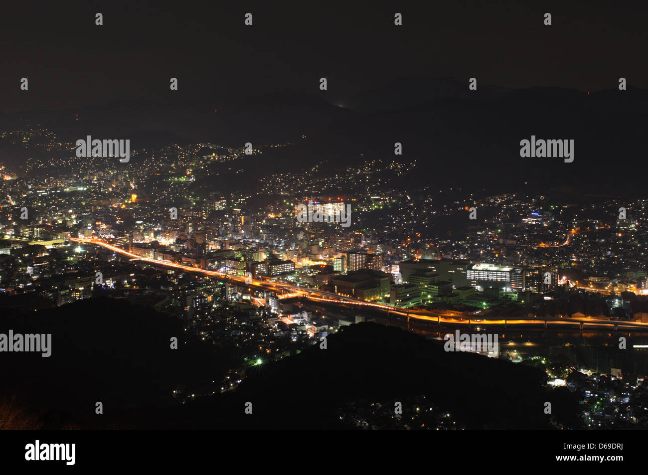 This image captures Inasayama, a mountain located in Nagasaki, Japan ...