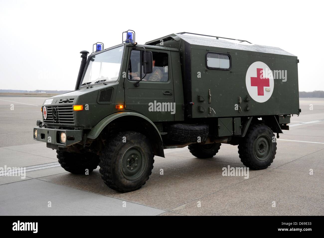 Cologne, Germany, 15 April 2013. A Germany Army medical vehicle drives ...