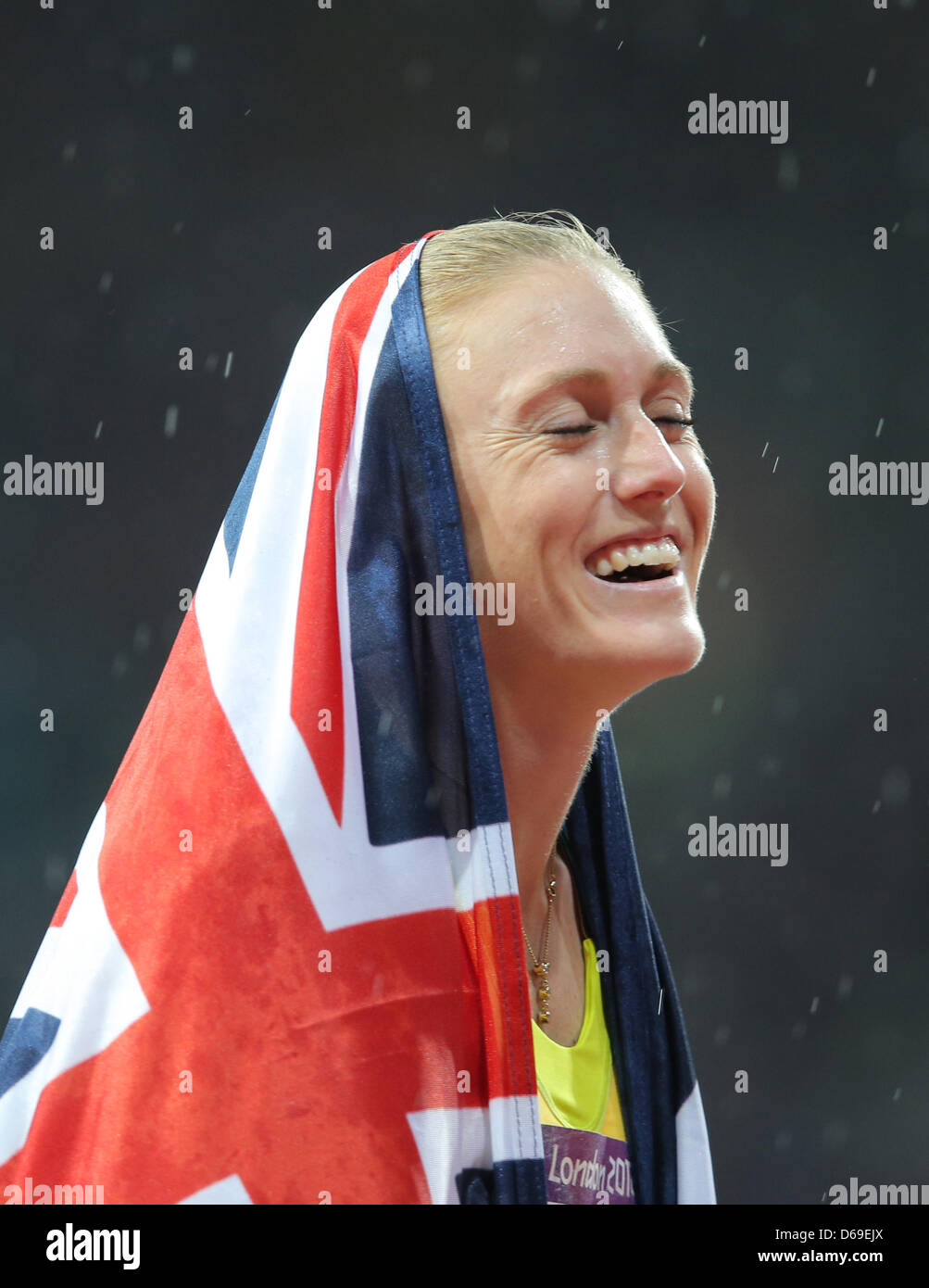 Sally Pearson of Australia celebrates after winning the gold medal in ...