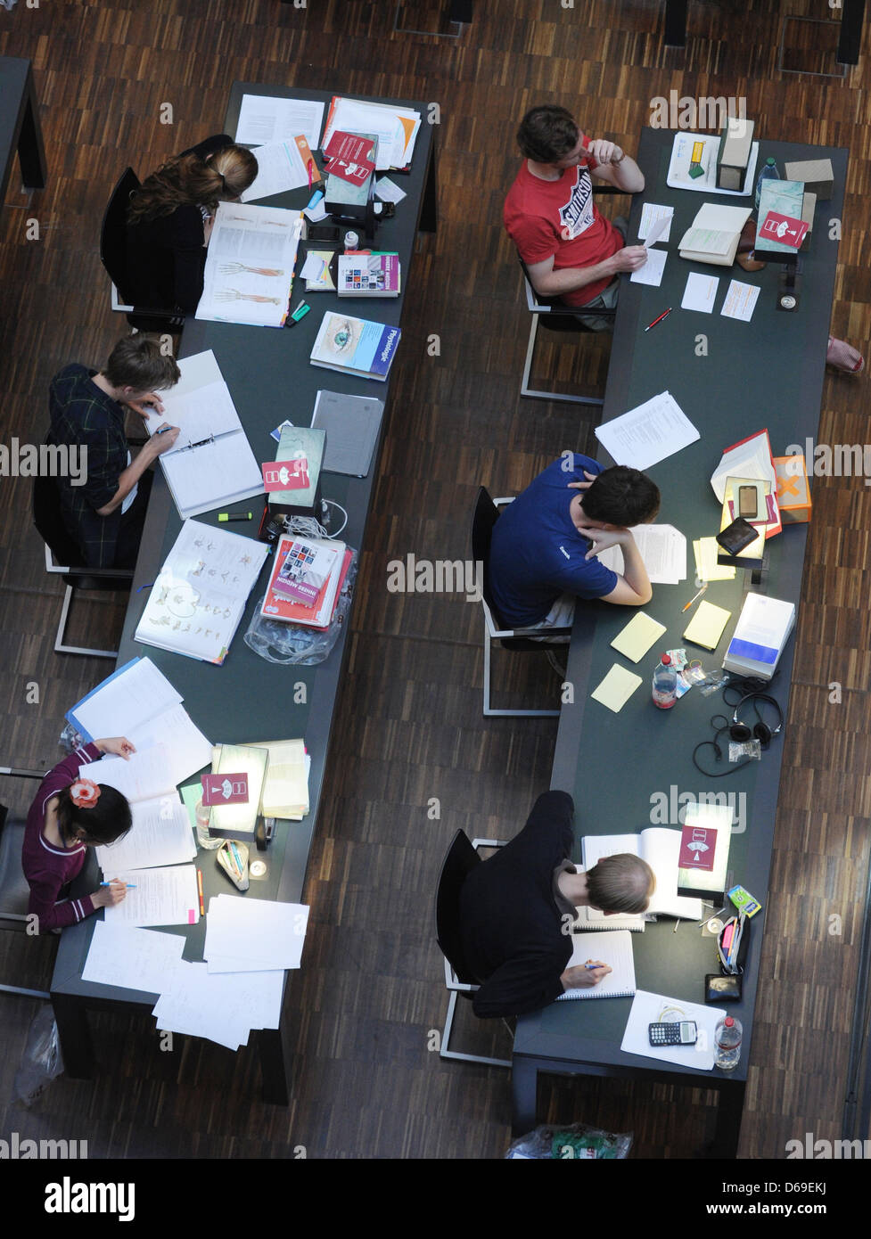 View into the main reading room of the Jacob and Wilhelm Grimm-Centre ...