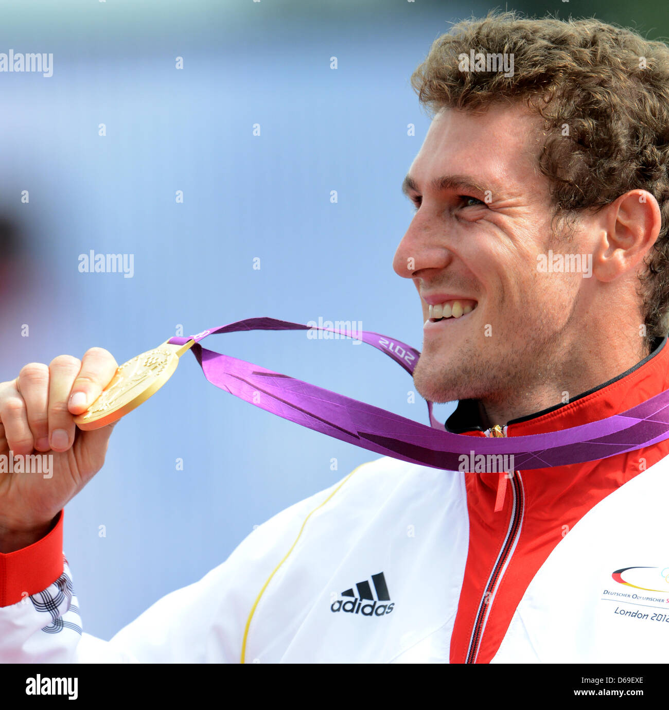 Sebastian Brendel of Germany celebrates with his gold medal after the ...