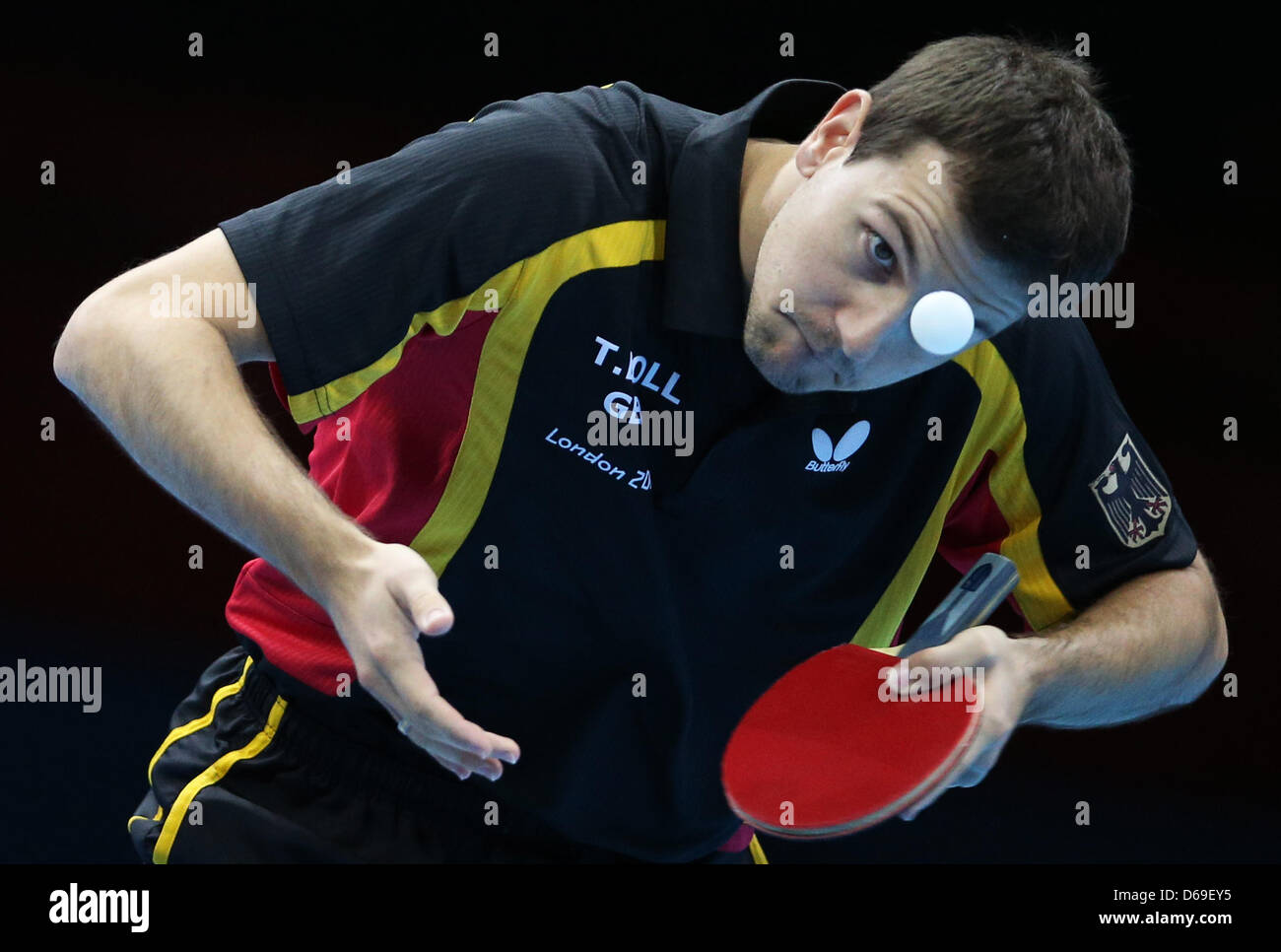 Germany's Timo Boll compete against Chu Yan Leung of Hong Kong men's ...