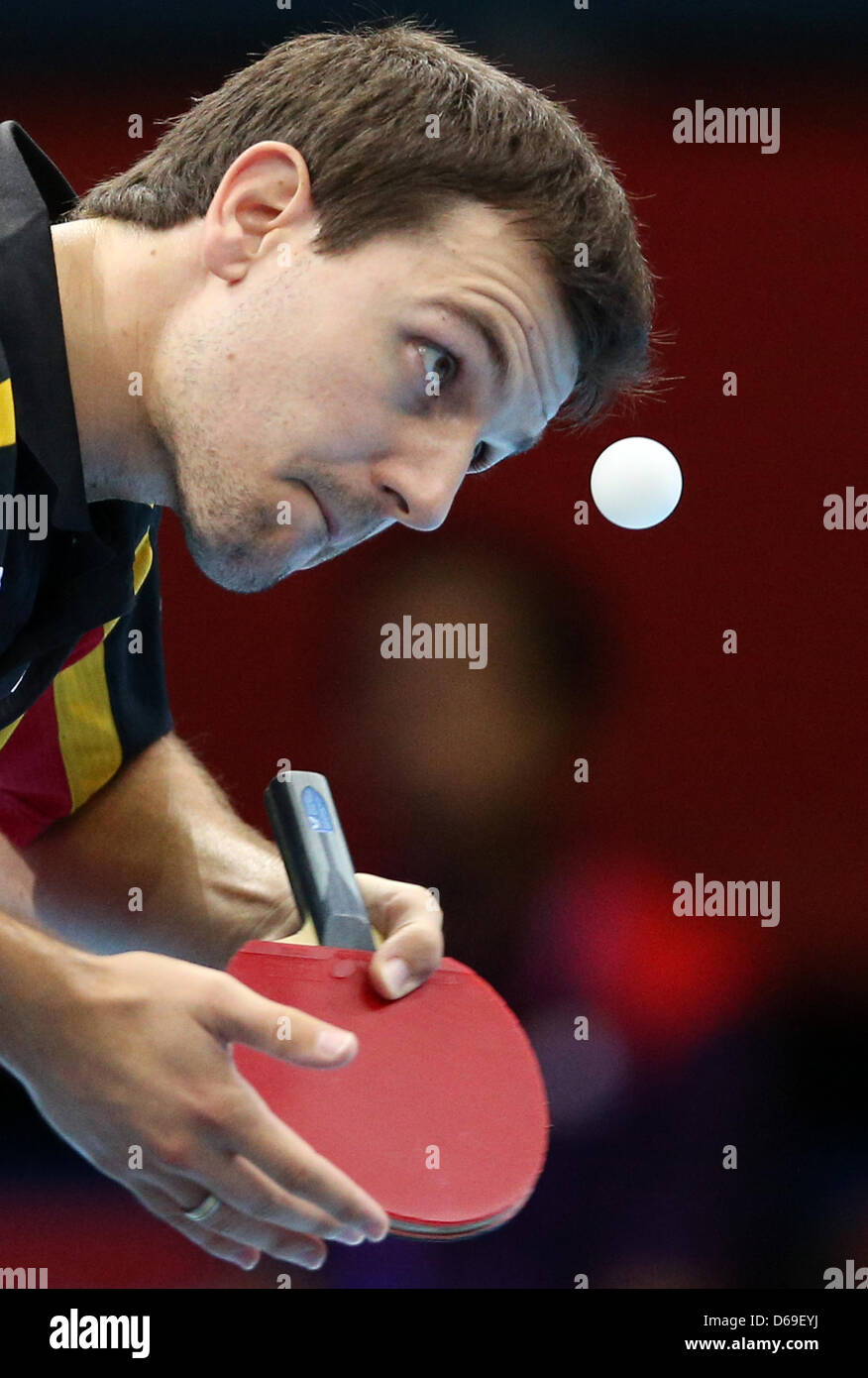 Germany's Timo Boll compete against Chu Yan Leung of Hong Kong men's ...