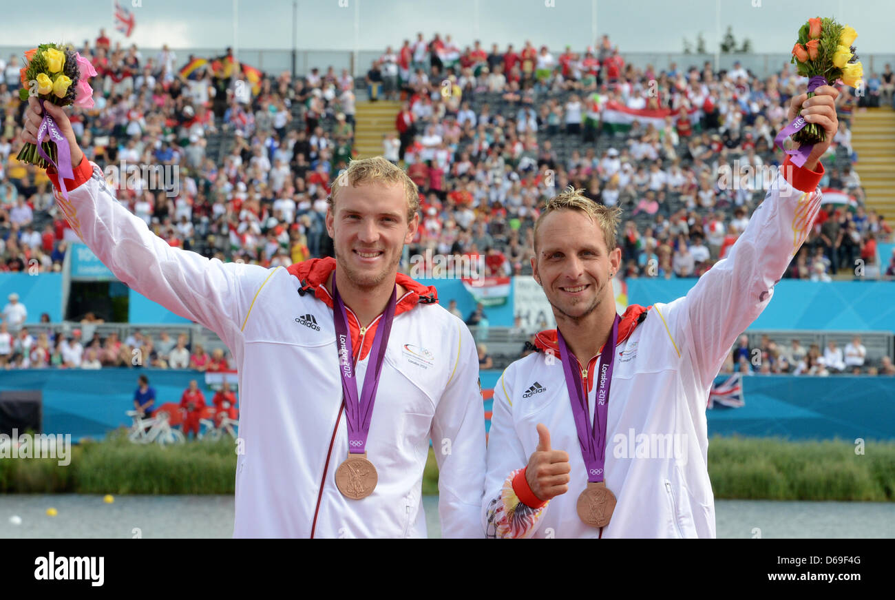 Martin Hollstein (L) und Andreas Ihle (R) of Germany celebrate with ...