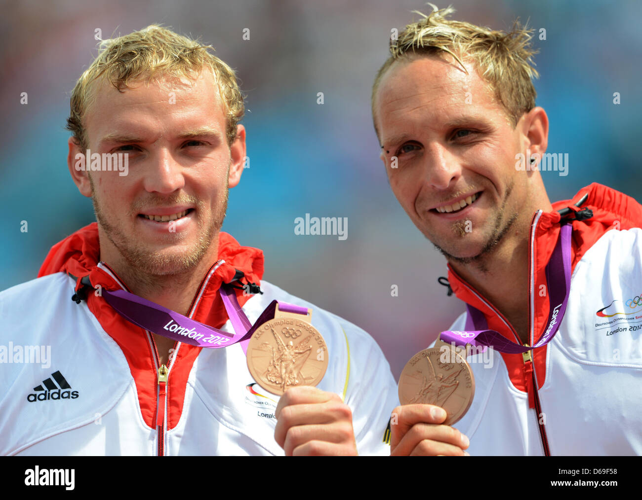 Martin Hollstein (L) und Andreas Ihle (R) of Germany celebrate with ...