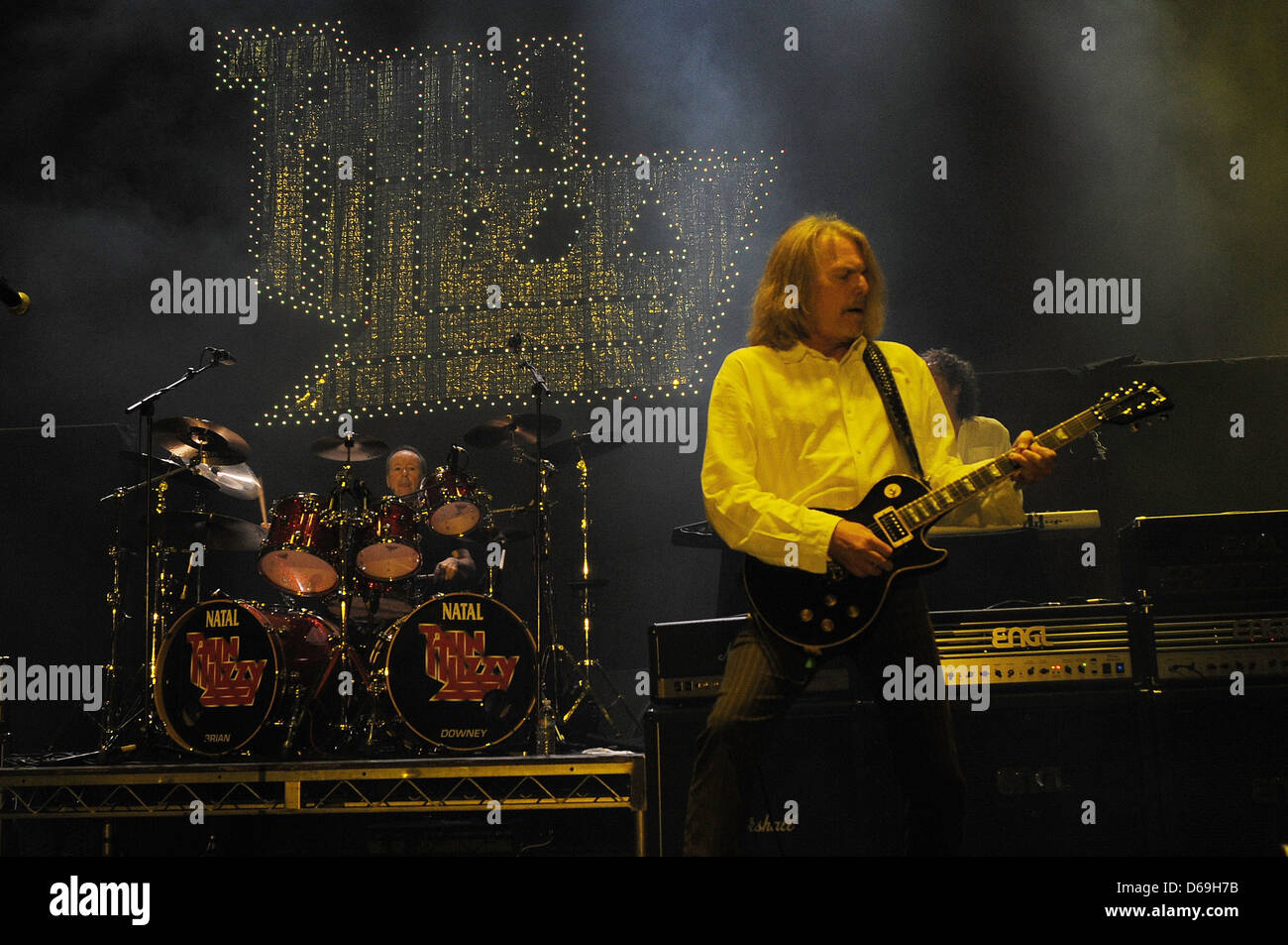 Brian Downey and Scott Gorham Thin Lizzy performs live at the Bayfront ...