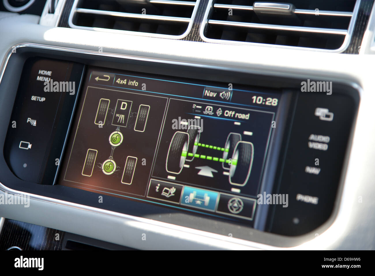 Terrain response screen 2013 Range Rover in the dessert of Morocco. The ...