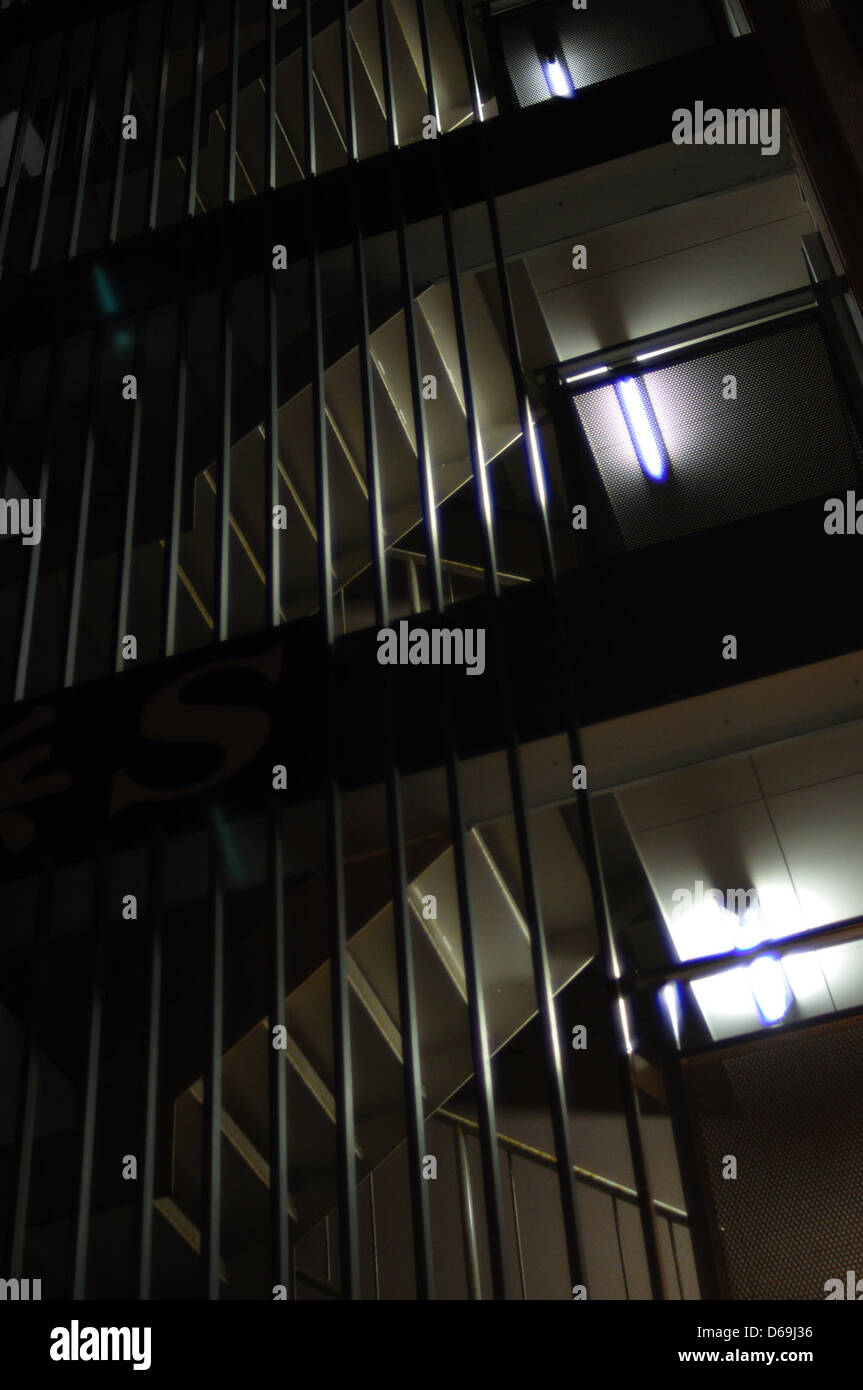 A street scene in Aomori, Japan at night, showing the quiet atmosphere ...