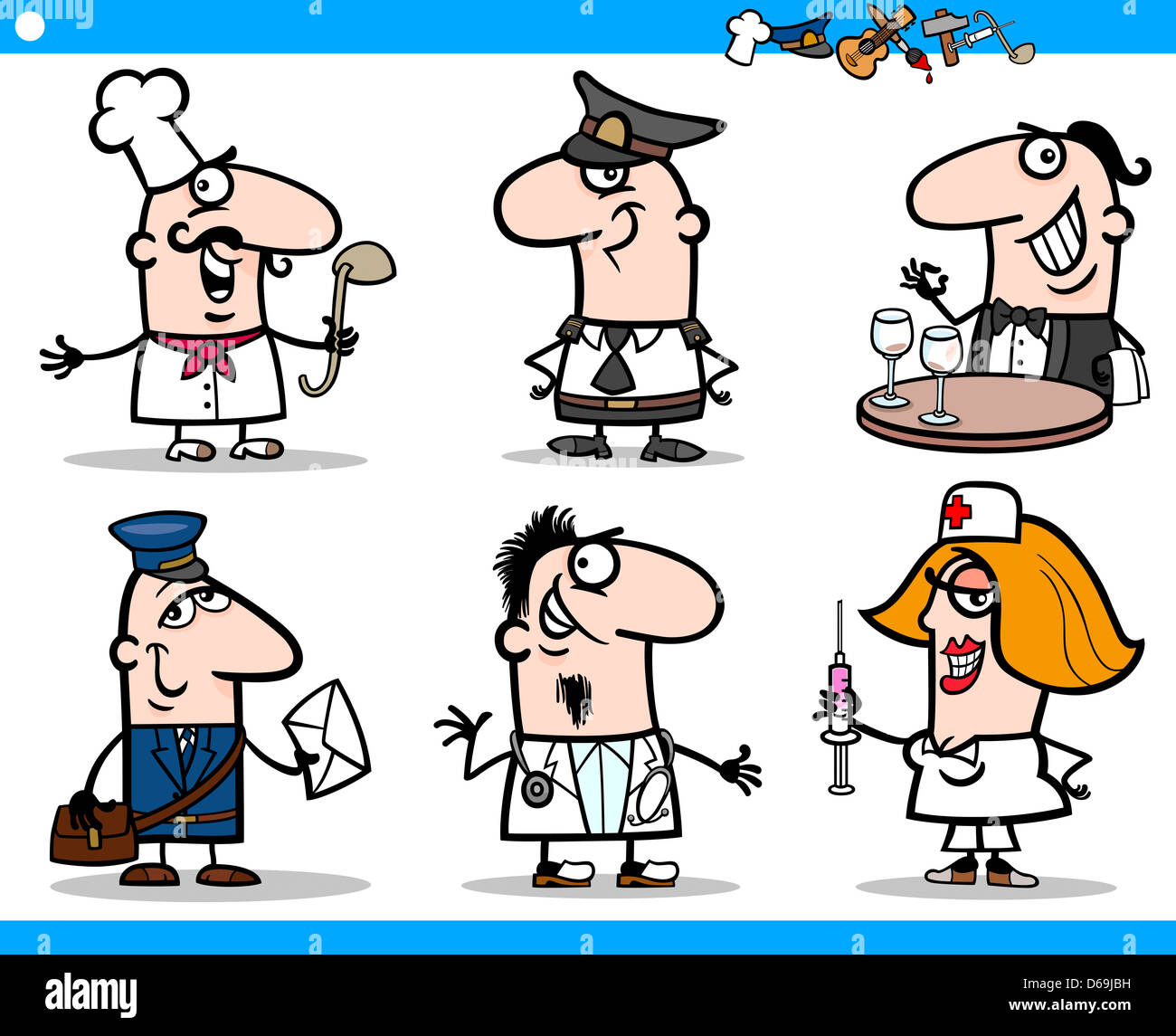 Cartoon Illustration of Funny Professional People Occupations ...