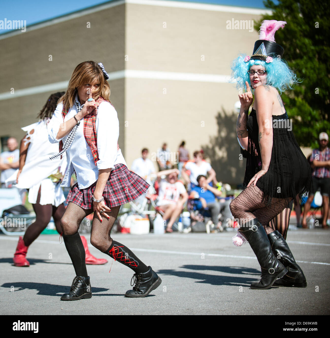 San Marcos, Texas, USA. 14th April, 2013. The Unicychos and the Bierdos ...
