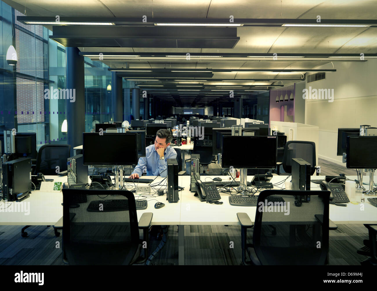Office late man working hi-res stock photography and images - Alamy