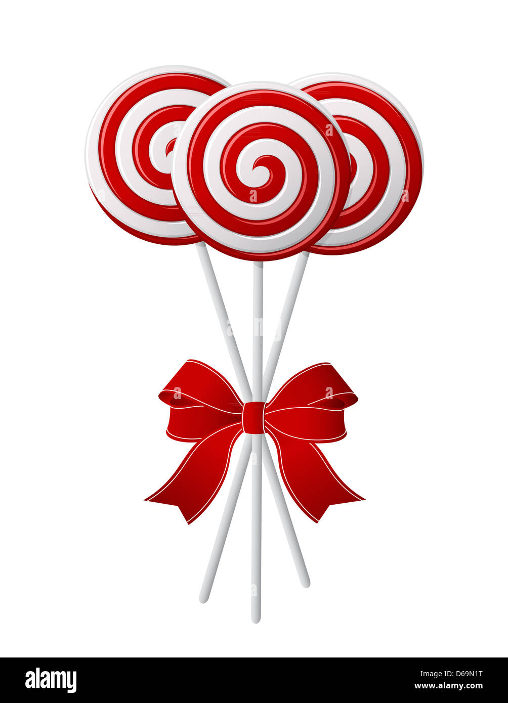 Lollipops with red ribbon Stock Photo - Alamy