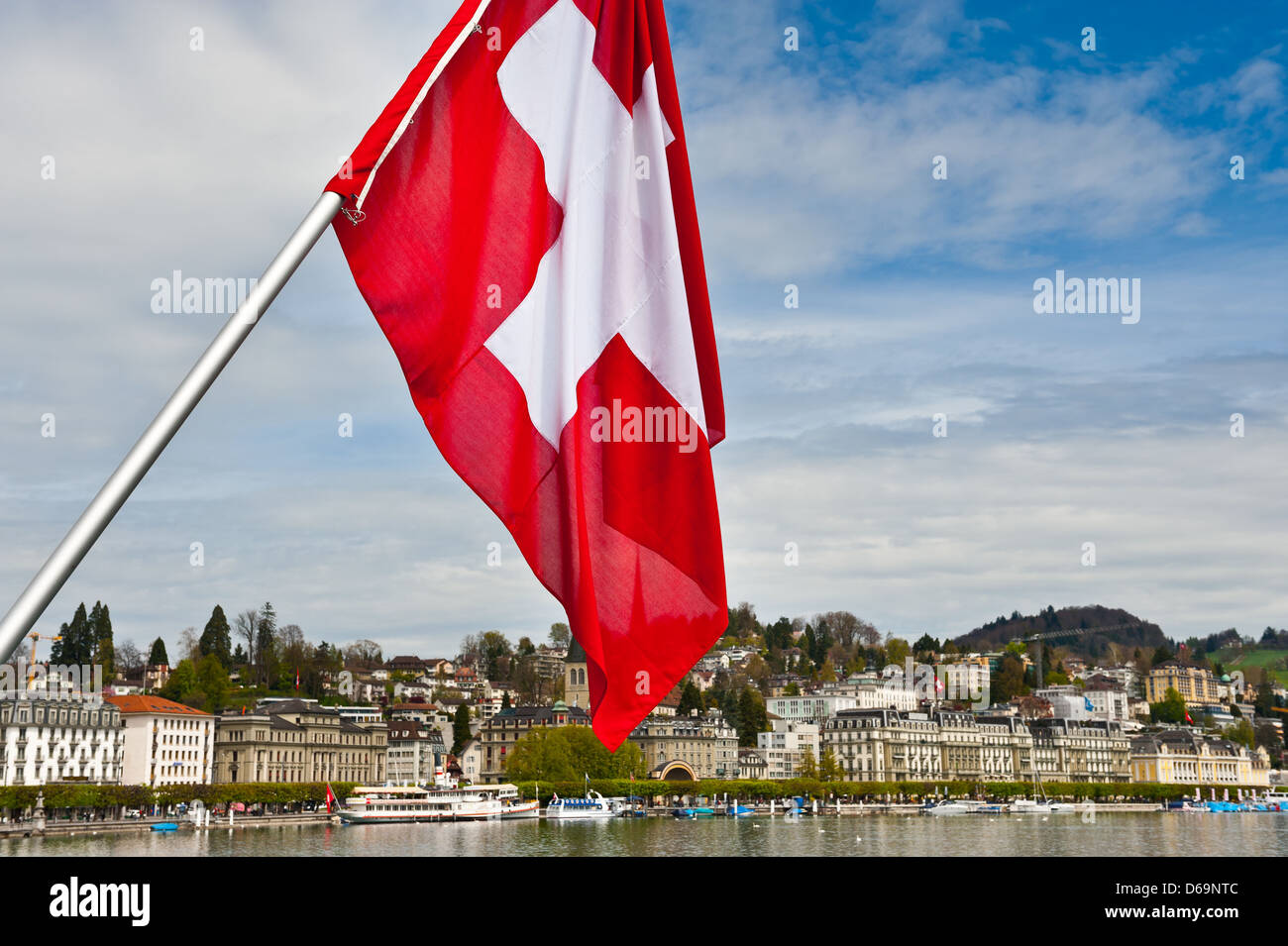 House with the swiss flag hi-res stock photography and images - Alamy